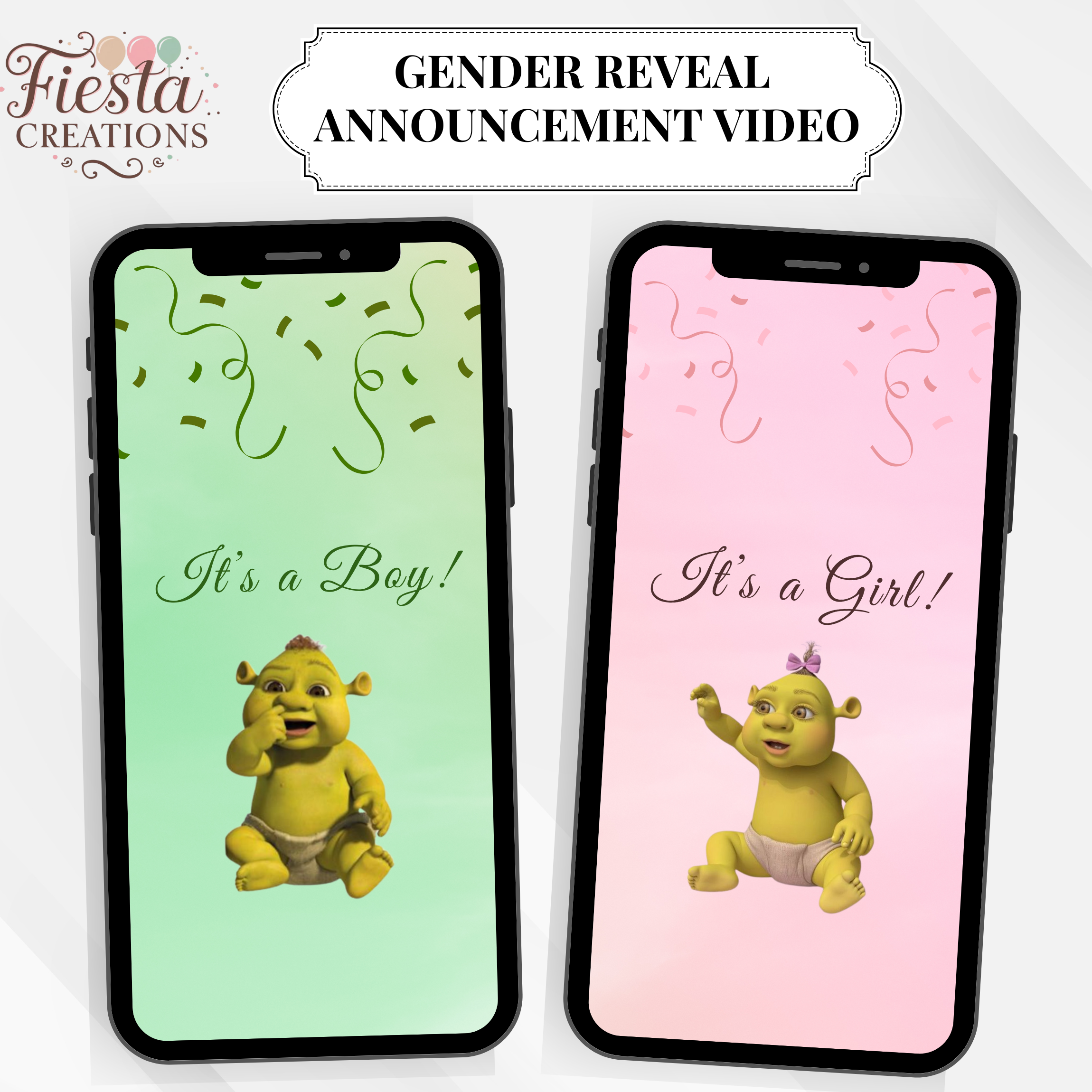 Baby Ogre Gender Reveal Announcement Video – Fiesta Creations