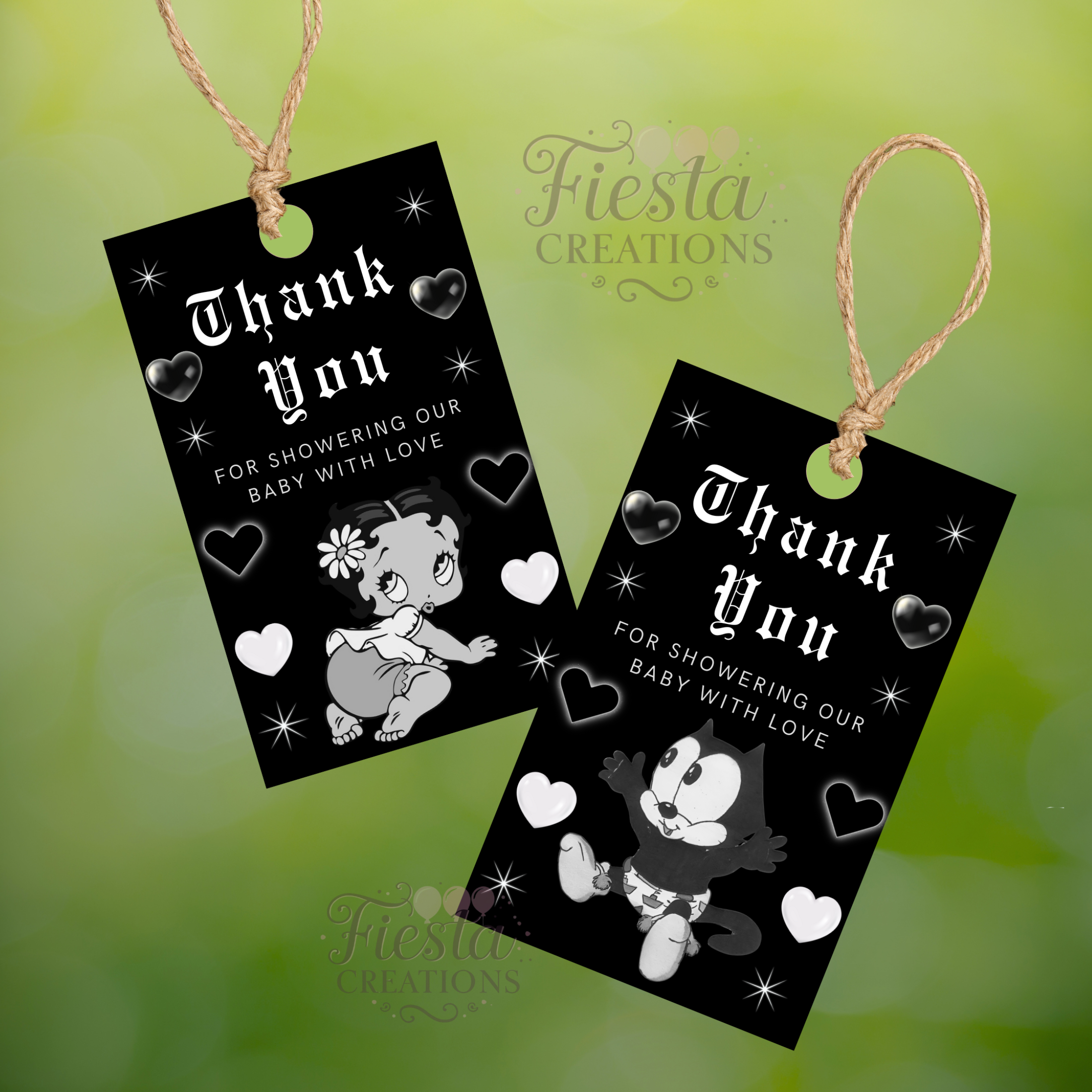Betty Gender Reveal Thank You Tags – Fiesta Creations